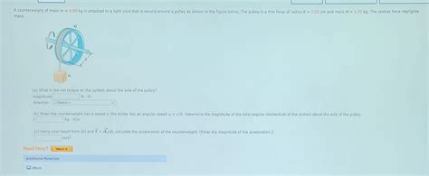 Solved Ss A What Is The Net Torque On The System About Chegg
