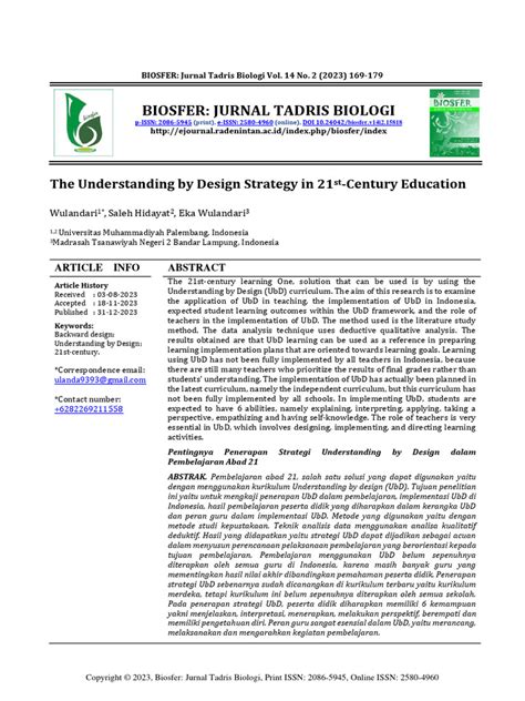 jurnal ubd pdf learning instructional design