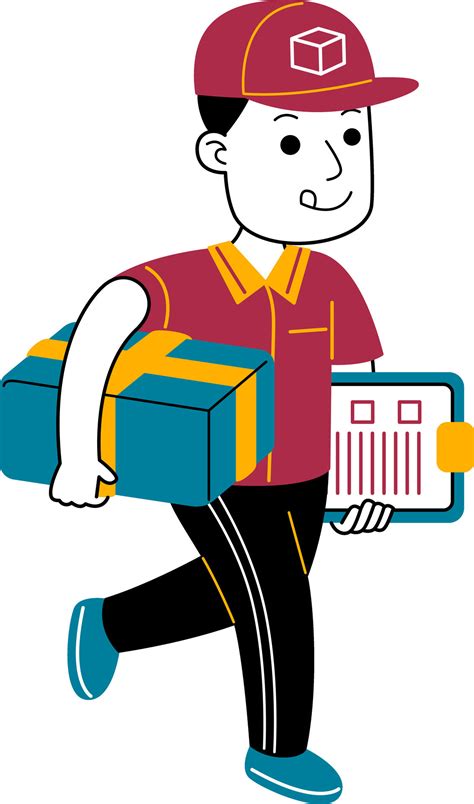 Young Man Courier Vector Illustration 34912888 Vector Art At Vecteezy