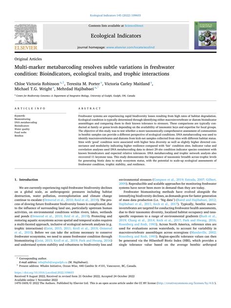 Pdf Multi Marker Metabarcoding Resolves Subtle Variations In Freshwater Condition