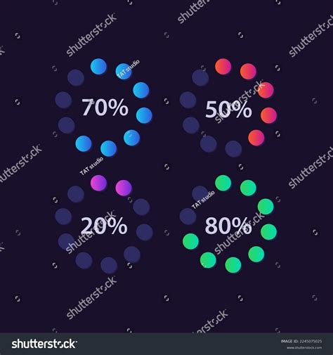 Radial Gradient Progress Infographic Chart Design Stock Vector Royalty
