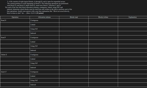Solved 3 A File Consists Of Eight Logical Blocks A Through