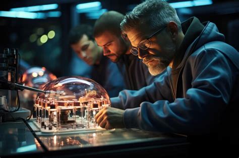 Premium Ai Image Innovative Scientists Manipulate Fuel Cells In High Technology Laboratory