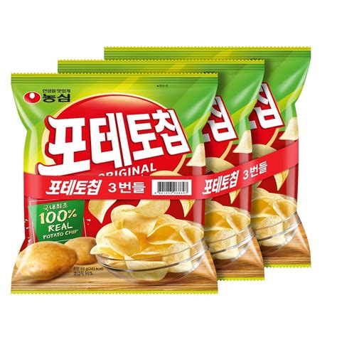 농심 포테토칩 오리지널 60gx3입 배민스토어