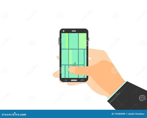 Hand Holding Mobile Phone Gps Navigation Map Of The Locality Enabled On Smartphone Stock
