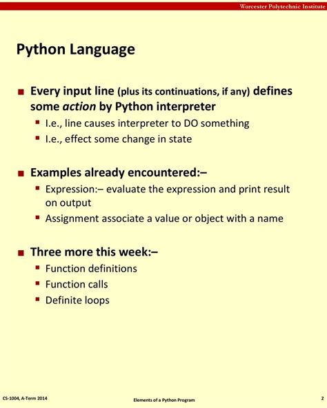 Elements Of A Python Program Ppt Download