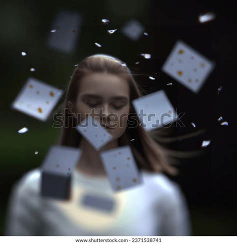 Bokeh Photo Sad Girl Profile Envelopes Ai Generated Image 2371538741