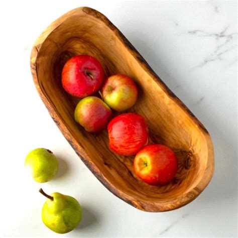 Large Olive Wood Fruit Bowl Handmade Wooden Kitchen Bowl Rustic
