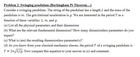 Solved Consider A Swinging Pendulum The String Of The Chegg Com