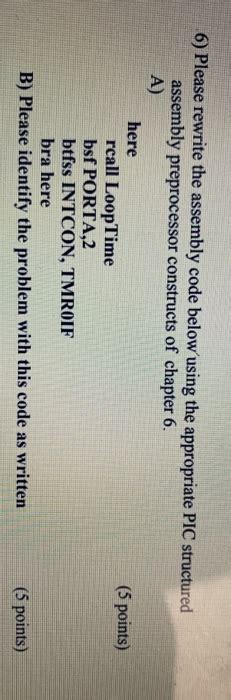 6 please rewrite the assembly code below using the