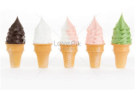 멀티 플레이버 아이스크림 콘 사진 무료 다운로드 Lovepik