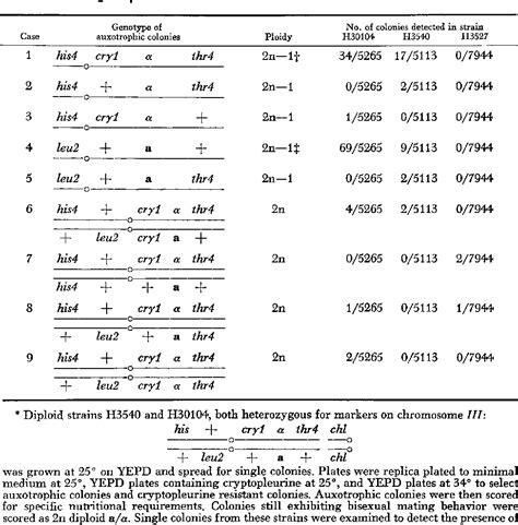 Table 3 From Characterization Of A Mutation In Yeast Causing Nonrandom Chromosome Loss During