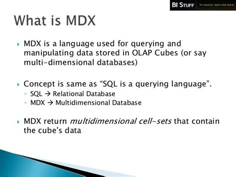 Mdx Multi Dimensional Expressions Introduction