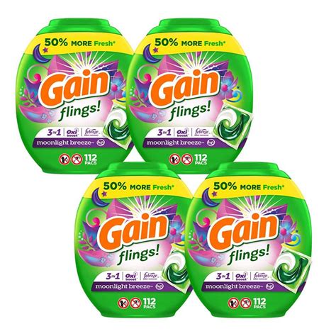 Gain Flings 3 In 1 He Moonlight Breeze Scent Laundry Detergent Pods
