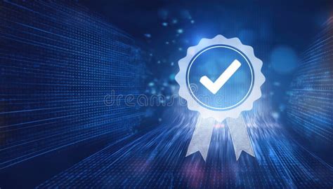 A Blue And White Check Mark On A Secure Data Background Highlighting