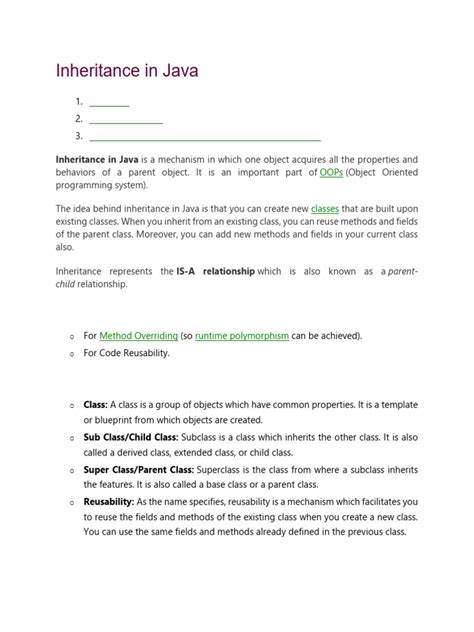 Inheritance In Java Lecture 2 Pdf Inheritance Object Oriented
