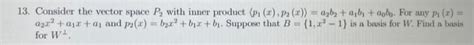 Solved Consider The Vector Space P With Inner Product Chegg