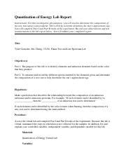 Quantization Energy Lab Report Pdf Quantization Of Energy Lab Report Instructions For This