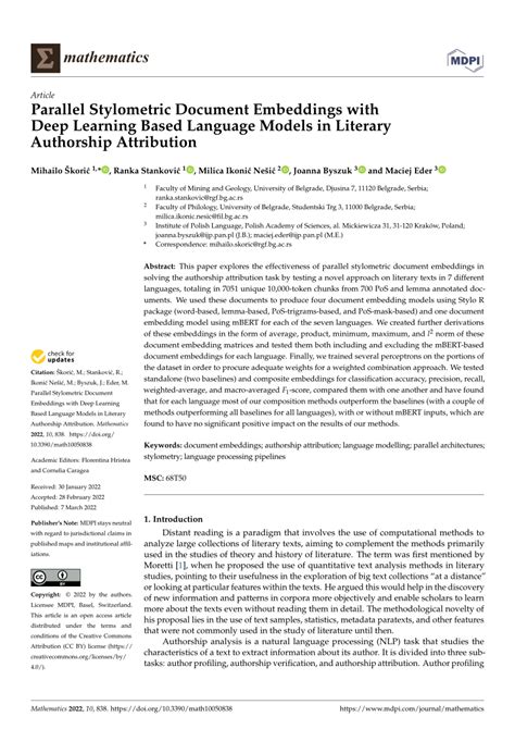 pdf parallel stylometric document embeddings with deep learning based