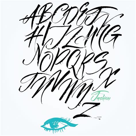 필기 스크립트 글꼴 브러시 글꼴 대문자 숫자 문장 부호 무료 벡터