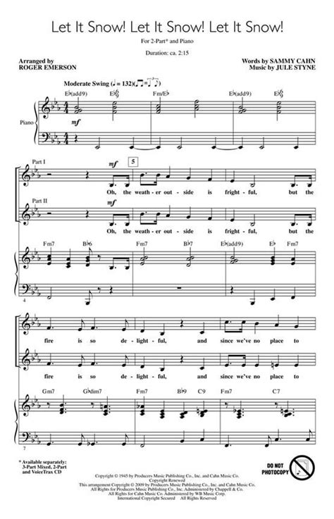 Let It Snow Let It Snow Let It Snow Jule Styne Partitions Pour Chœur Denfants