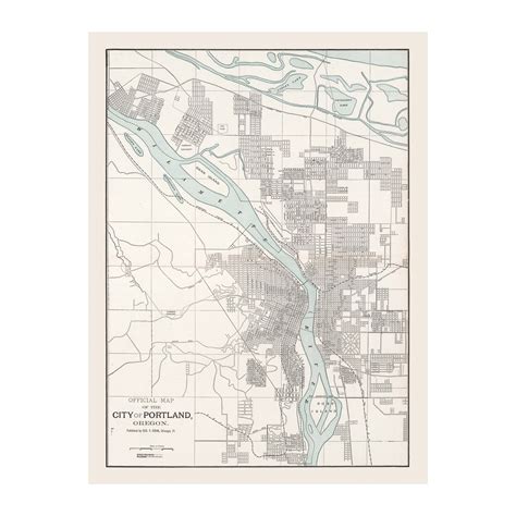 Portland Art 1901 Vintage Map Of Portland Oregon Or History Wall