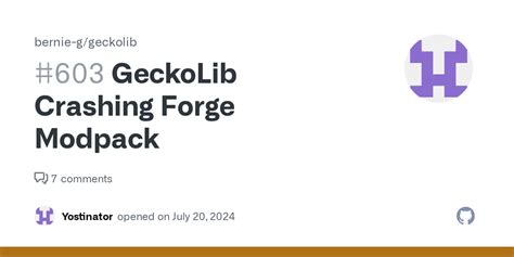 GeckoLib Crashing Forge Modpack Issue Bernie G Geckolib GitHub
