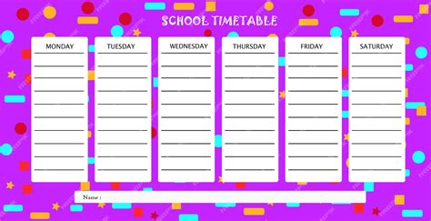 학교 시간표 템플릿 벡터 프리미엄 벡터