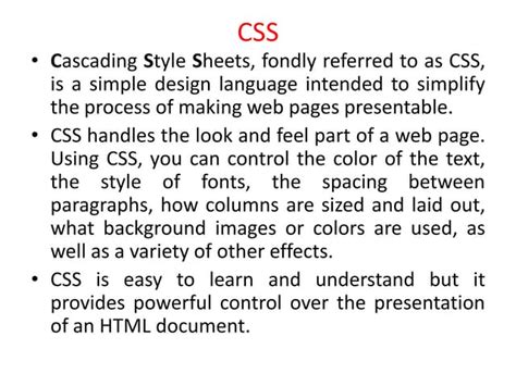 Introduction To Cascading Style Sheets Css Ppt