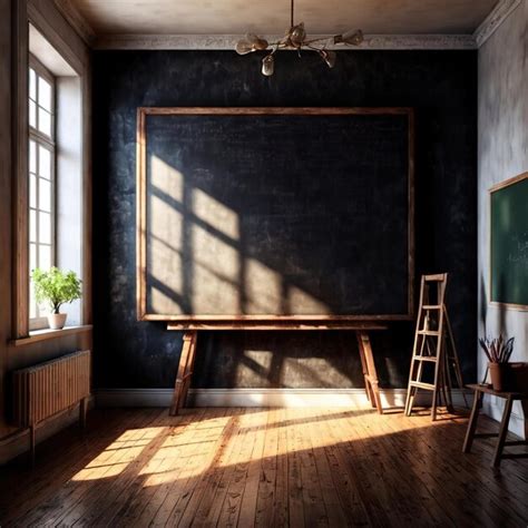 Premium Photo Blank Empty Blackboard For Customizable Written Message