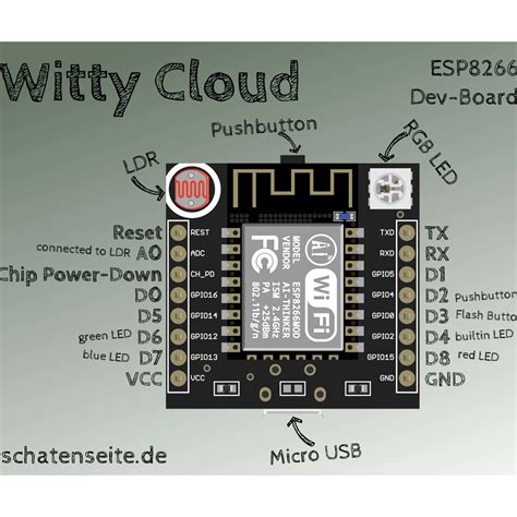 Modul Dezvoltare Esp8266 Witty Cloud Rgb Ldr Home Assistant Tasmota
