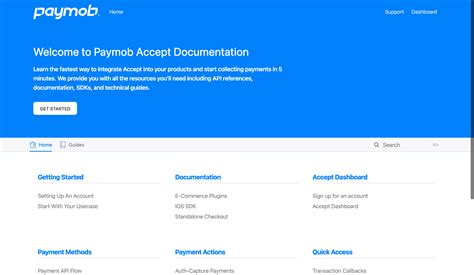 Paymob API Developer Docs APIs SDKs And Auth API Tracker