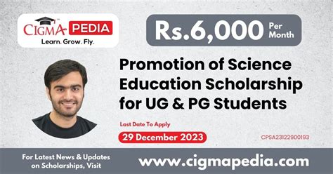 Promotion Of Science Education Scholarship Pose For Ug And Pg