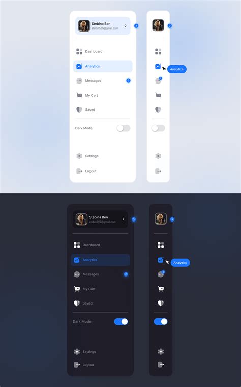 Side Bar Navigation On Behance