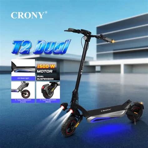 Crony T2 Electric Scooter 1500w 70kmh 48v 18ah Battery 45 55km Range