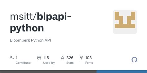 GitHub Msitt Blpapi Python Bloomberg Python API