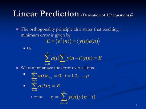 Linear Prediction Ppt Download