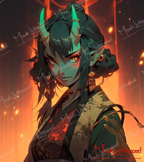 Green Oni Mature Female W By Mizakilightsword On Deviantart