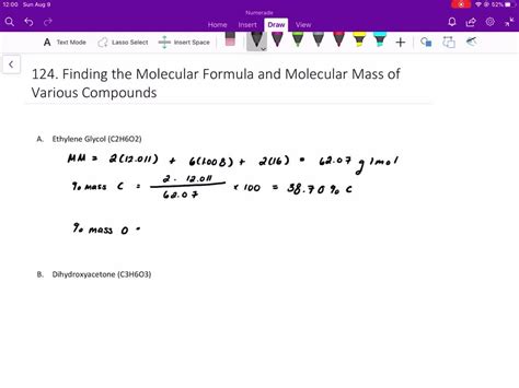 Solved Write The Molecular Formula And Calculate The Molar Mass For
