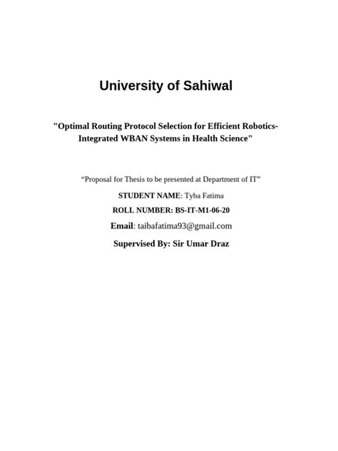 Selection Of Routing Protocol For Wban System Pdf
