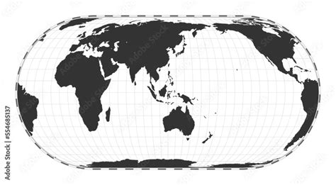 Vector World Map Herbert Hufnages Pseudocylindrical Equal Area