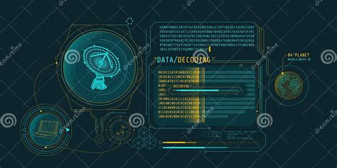 Interface Screen For Decoding Radio Telescope Data Stock Image Image Of Earth Decipherment