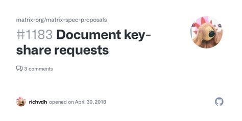 document key share requests · issue 1183 · matrix org matrix spec