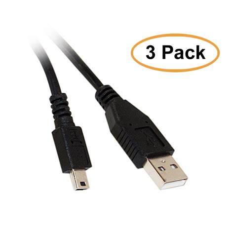 C E Mini Usb Cable Black Type A Male To Pin Mini B Male Feet Pack Walmart Com