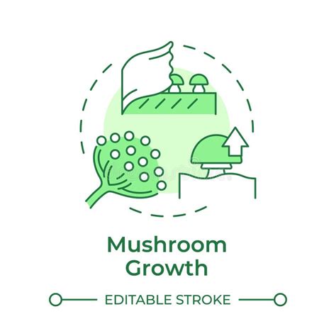 Mushroom Growth Soft Green Concept Icon Stock Vector Illustration Of Drawing Symbol 321012780