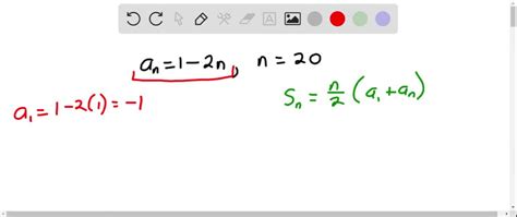 Solvedfind The Nth Partial Sum Of The Arithmetic Sequence An1 2 N N20