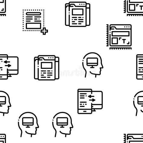 Web Design Development Seamless Pattern Vector Stock Vector Illustration Of Coding Signs
