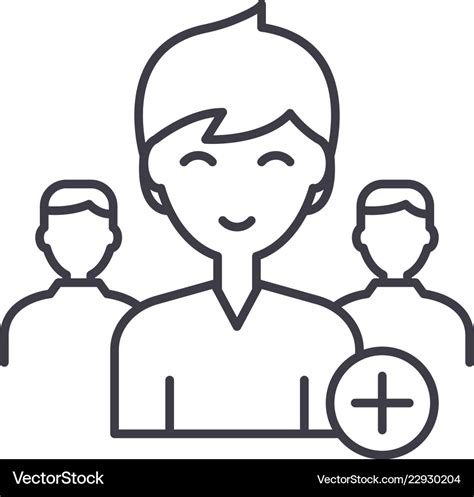 Add New User Line Icon Concept New User Royalty Free Vector