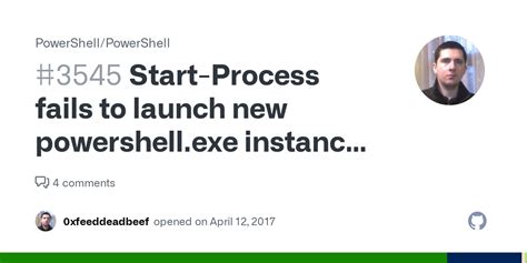 Start Process Fails To Launch New Powershellexe Instance With