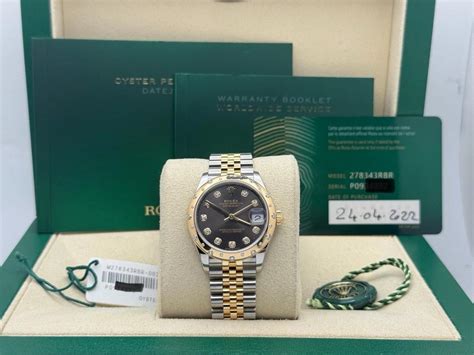 Rolex Datejust Midsize 278343rbr 31mm Grey Diamond Dial 18k For